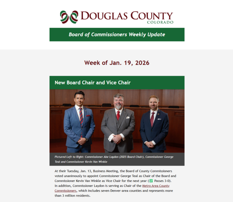 Weekly Schedule (Board of County Commissioners) - Douglas County